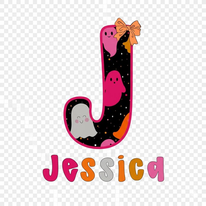 Cute Halloween Ghost Letter J PNG | Personalized Name Initial Clipart ...
