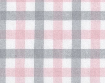 Pink plaid fabric | Etsy