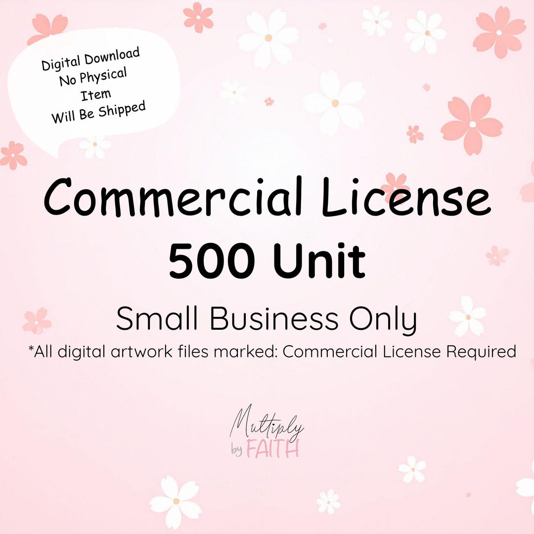 Commercial License 500 Units | Small Business Use | Physical Products ...
