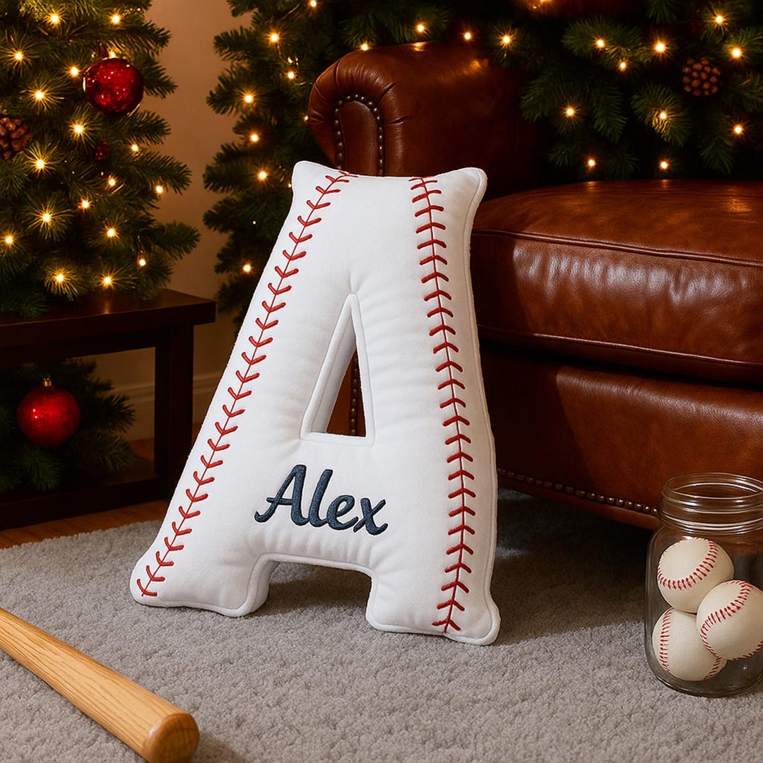 Personalized Baseball Letter Pillow: Custom Shape Pillow, Personalized ...