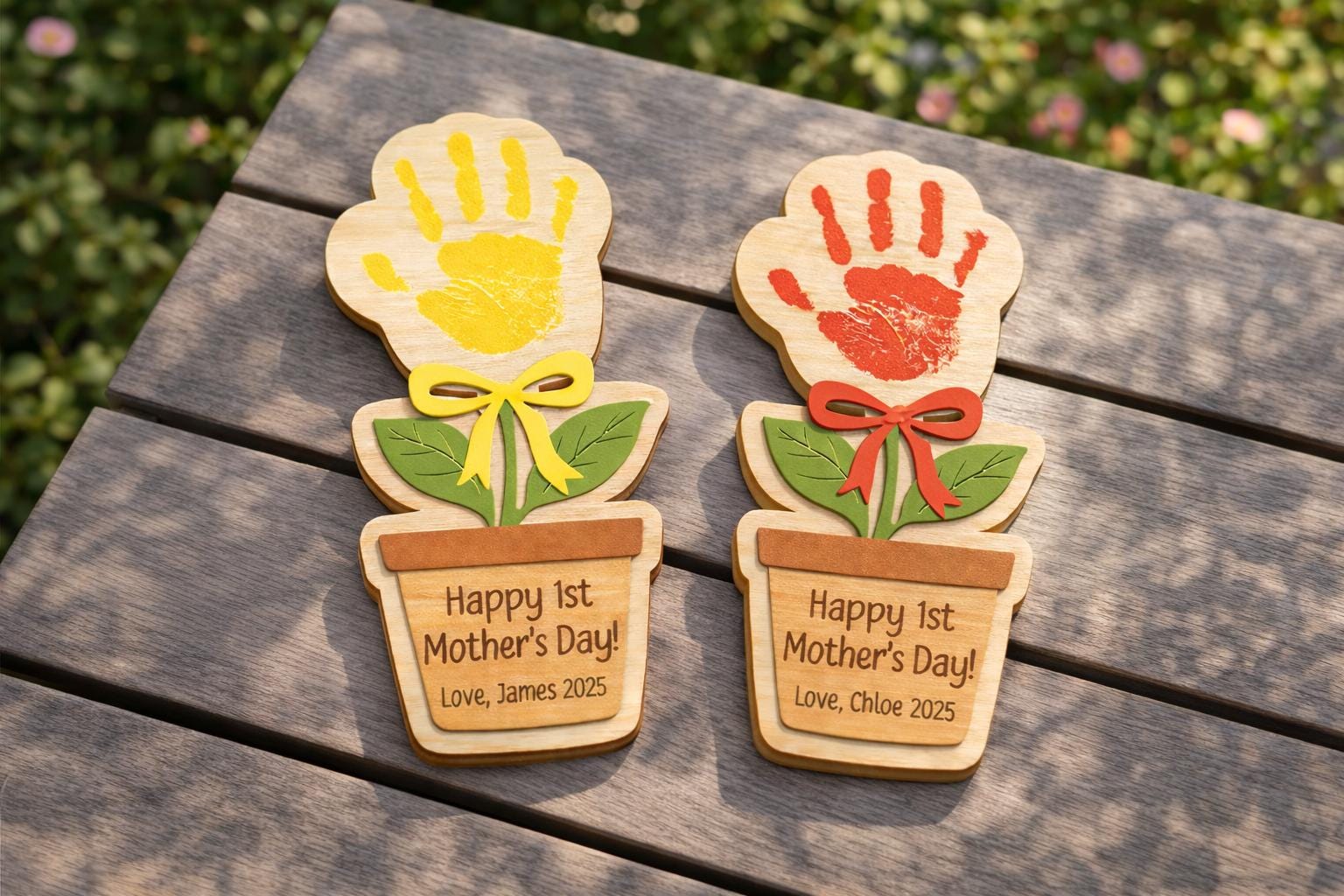 Personalized Handprint Flower Craft for Mom, Kids Mother's Day Gift ...