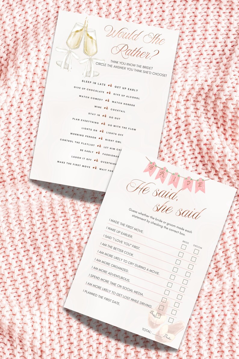Minimalistic Bridal Shower Games Bundle Bridal Shower Gaming ...