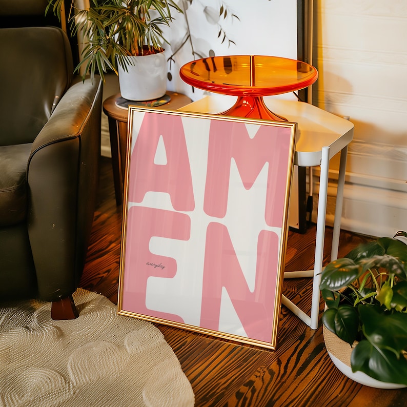 Amen Everyday Print - Christian Wall Art, Modern Faith Quote Poster ...