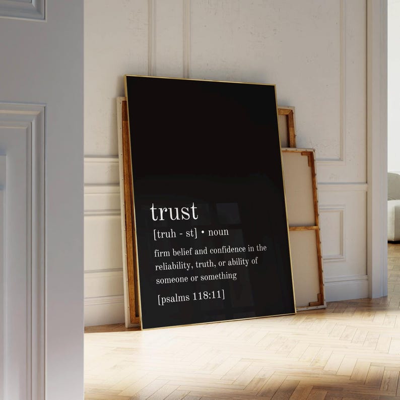 Trust Definition Print, Christian Wall Art, Bible Inspired Poster ...