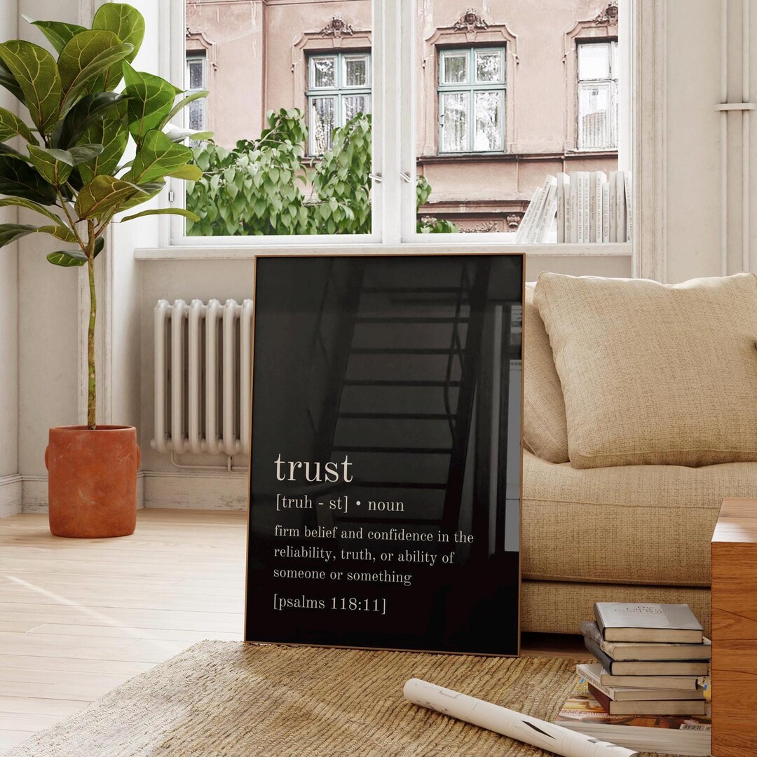 Trust Definition Print, Christian Wall Art, Bible Inspired Poster ...