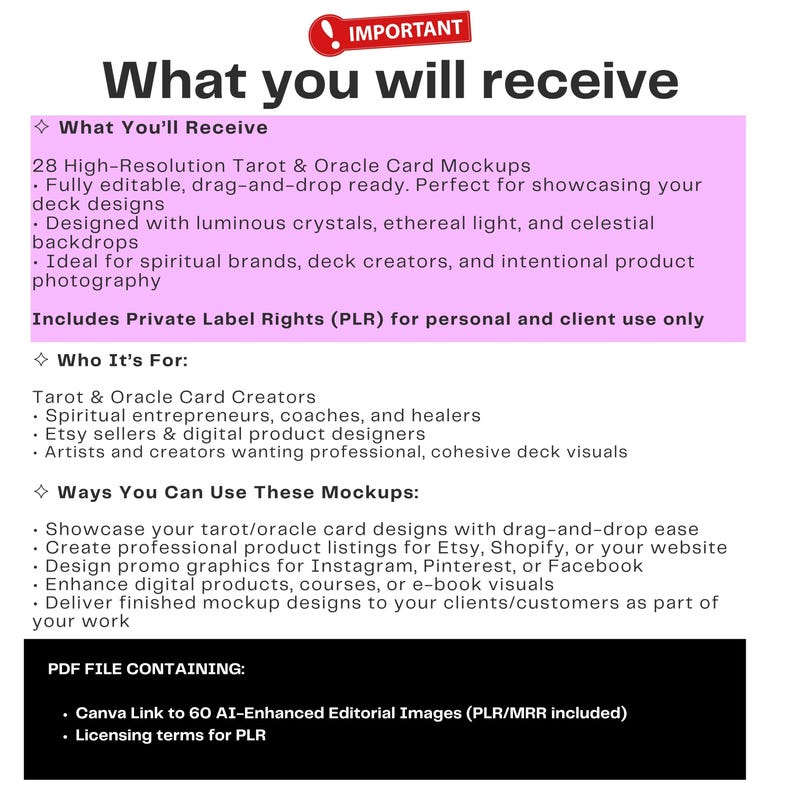 Ethereal Tarot and Oracle Card Digital Mockups for Spiritual Business ...