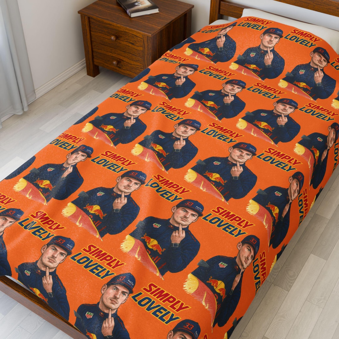Max Verstappen Middle Finger Plush Blanket - Racing Fan Fleece Throw - Etsy