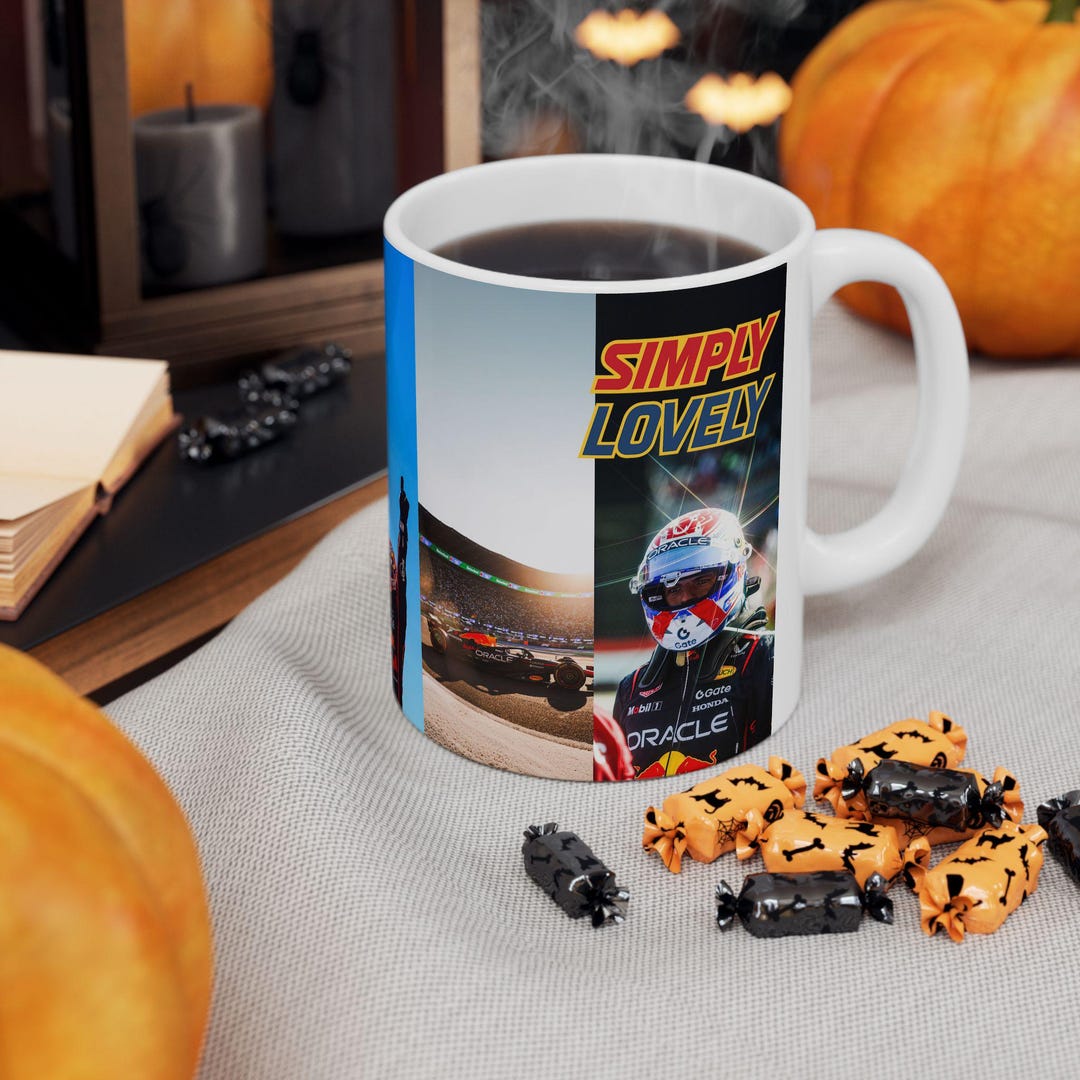 Max Verstappen F1 Racing Ceramic Mug, Photo Collage Drinkware - Etsy