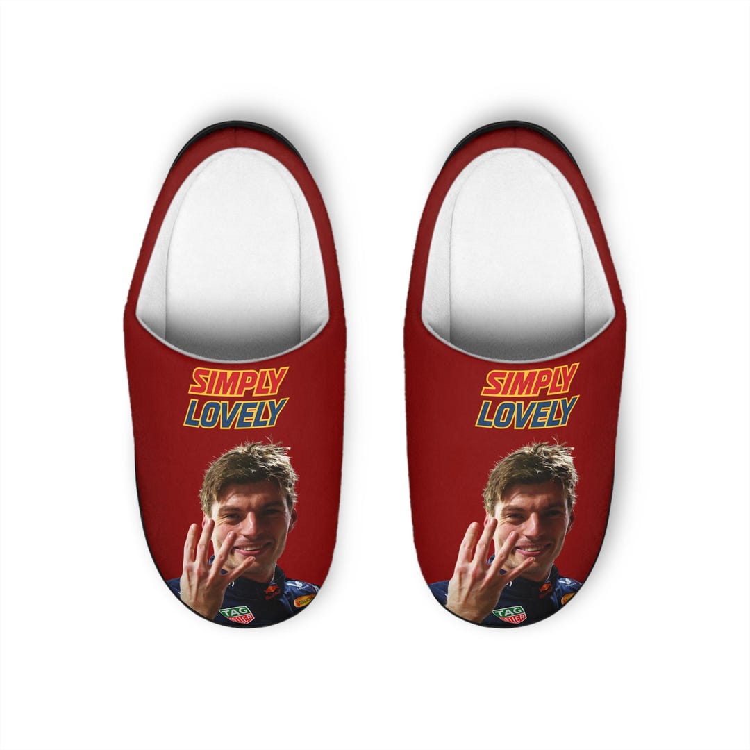Max Verstappen Red Bull Racing Indoor Slippers | Racing Logo Slip-ons ...