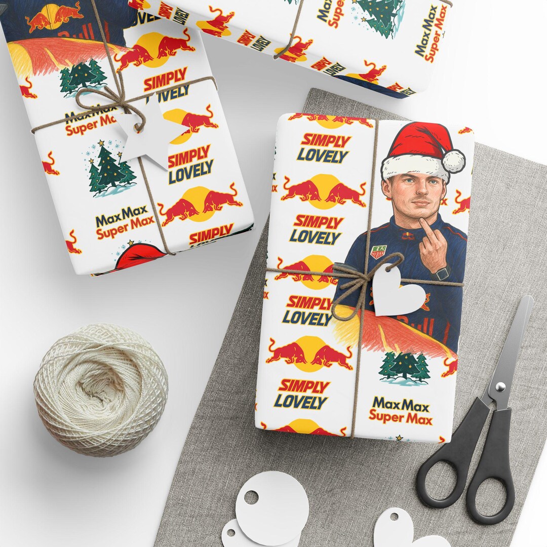 Max Verstappen Middle Finger Christmas Wrapping Papers | Red Bull ...