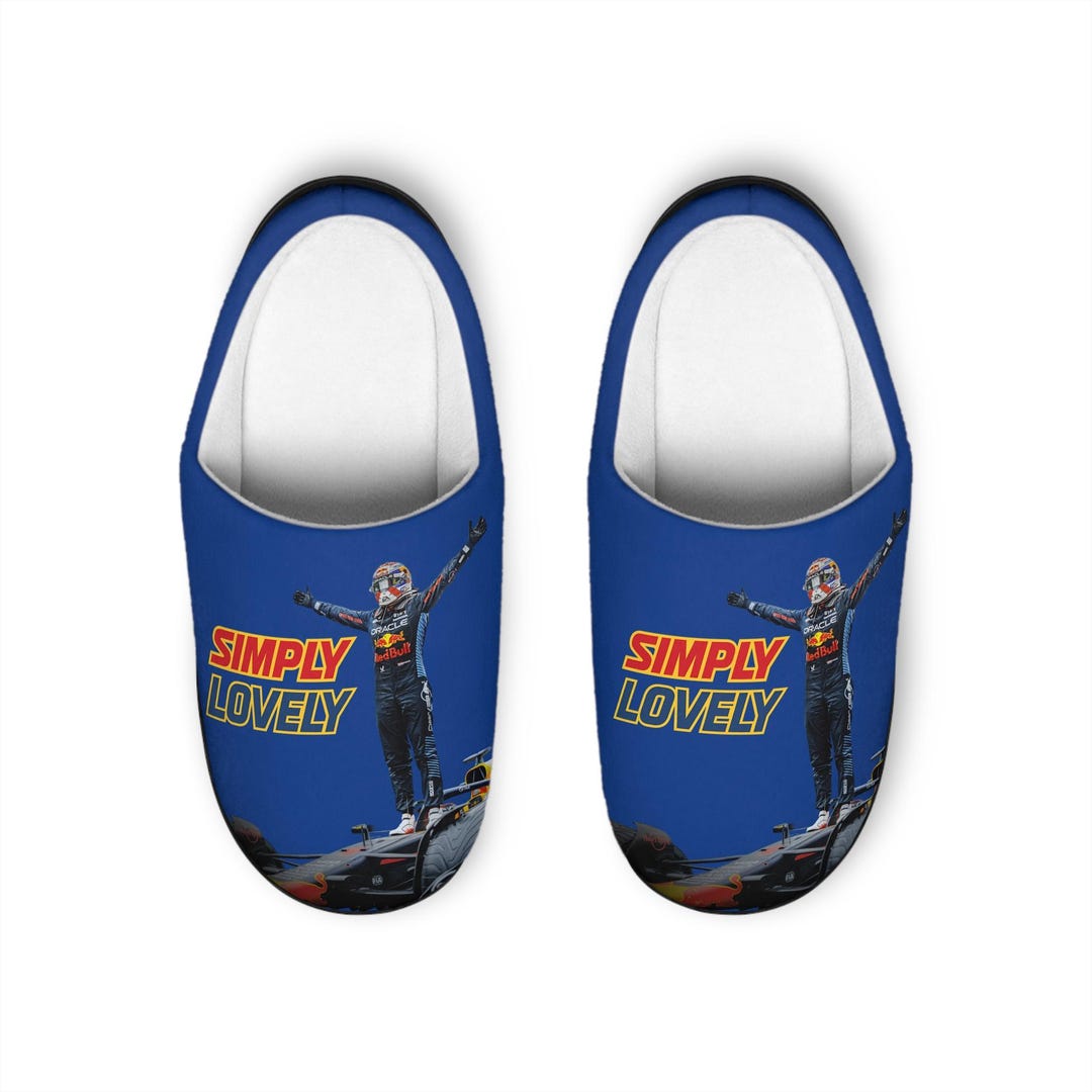 Max Verstappen Red Bull Racing Slippers Men's Indoor Slippers | F1 Gift ...