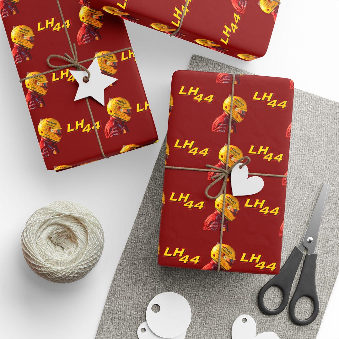 Lewis Hamilton Ferrari Wrapping Paper - Formula 1 Racing Gift Wrap - Etsy