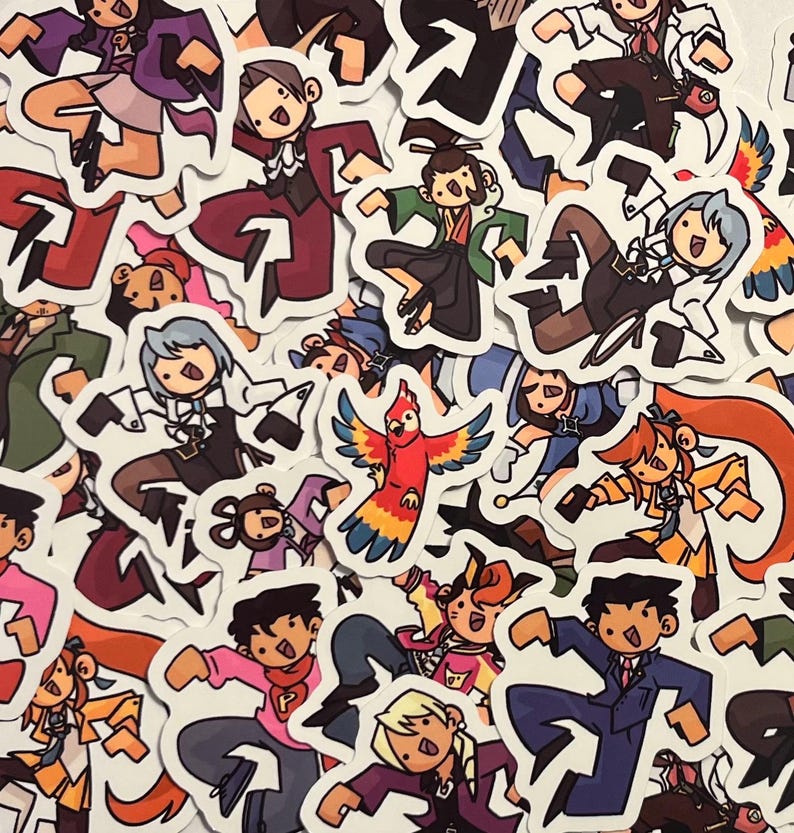 Jumping for Joy! || Ace Attorney Vinyl Stickers || Phoenix Wright ...