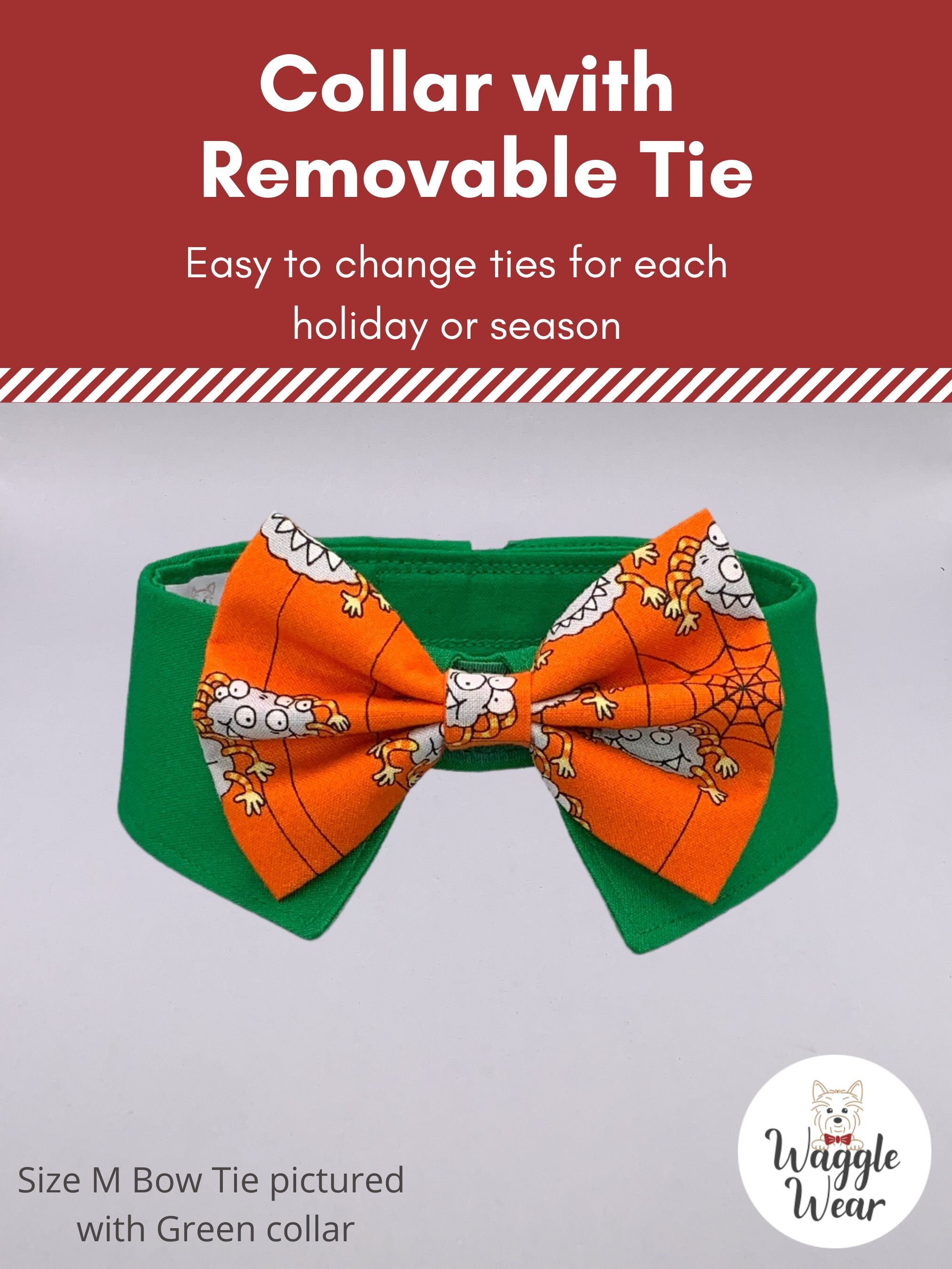 Halloween Cute Spiders Neck Tie or Bow Tie + Collar Set, Spiders ...