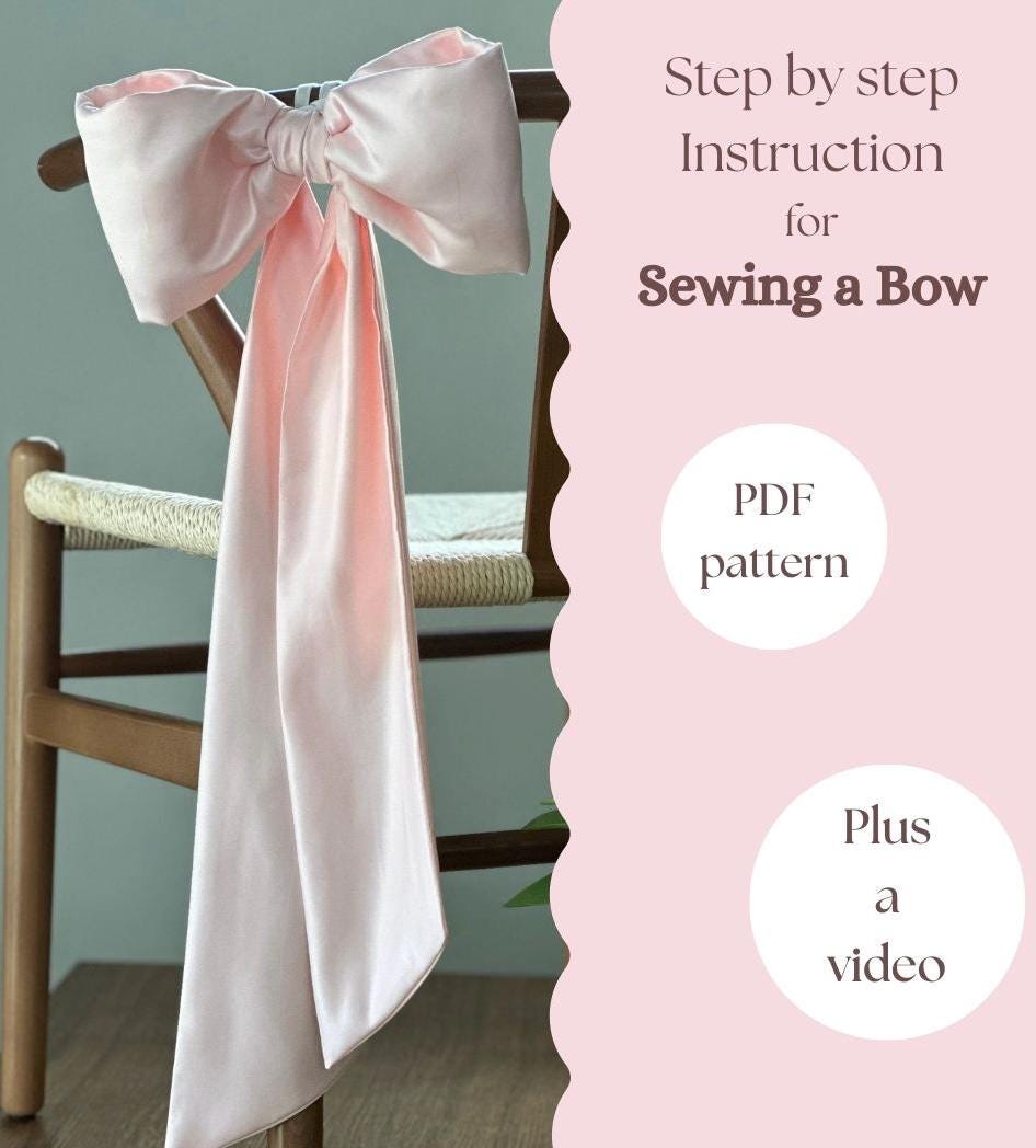 Bow Pattern PDF, Sewing Pattern Large Bow Step by Steps - Etsy