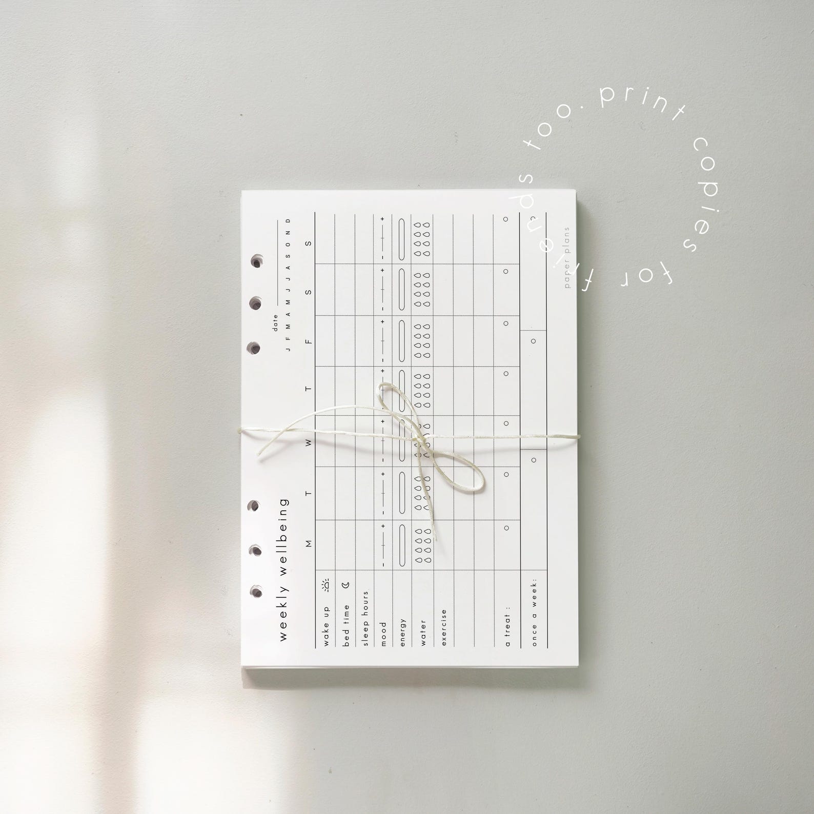 Wellness Weekly Planner: Printable, Sleep, Mood, Exercise, Self Care ...