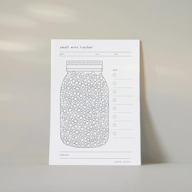 Small Wins Tracker: Motivation, Adulting Planner, Color in Jar, Self ...