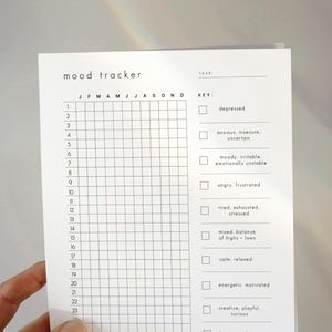 Mood Tracker: Year in Pixels, Self Care ( Printable Planner) - Etsy
