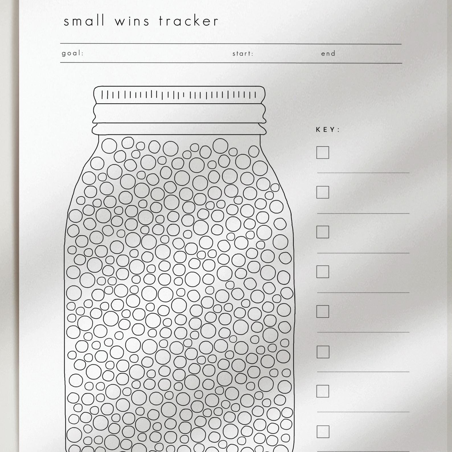 Small Wins Tracker: Motivation, Adulting Planner, Color in Jar, Self ...