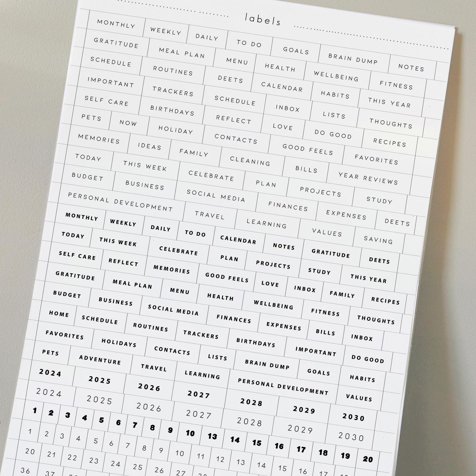 Planner Label Stickers: Printable, Tabs, Minimalist (PDF) - Etsy