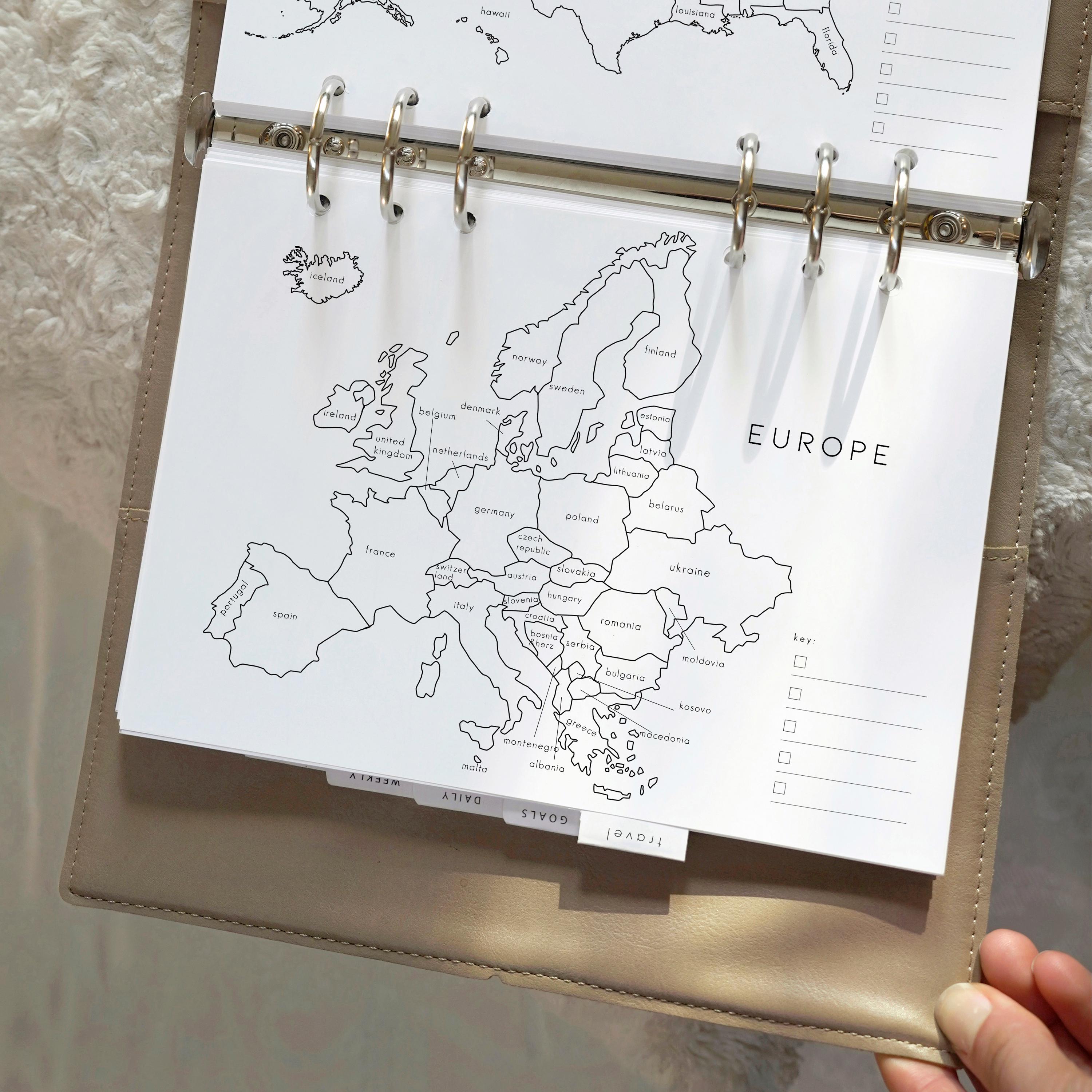 Printable World Maps: Travel Planning, Coloring, Journaling | Continent ...