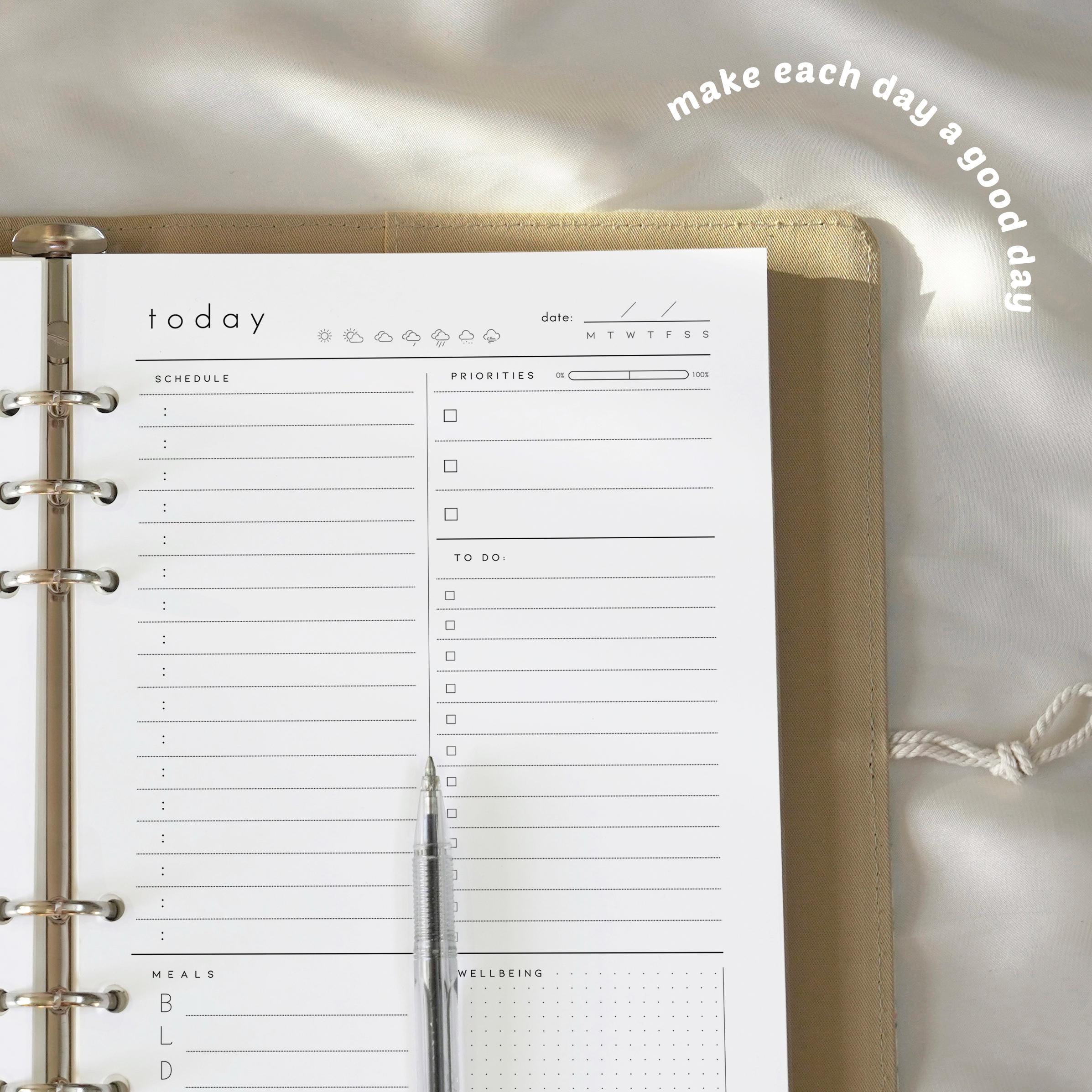 Minimalist Daily Planner Printable: To-do List, Productivity, Schedule ...