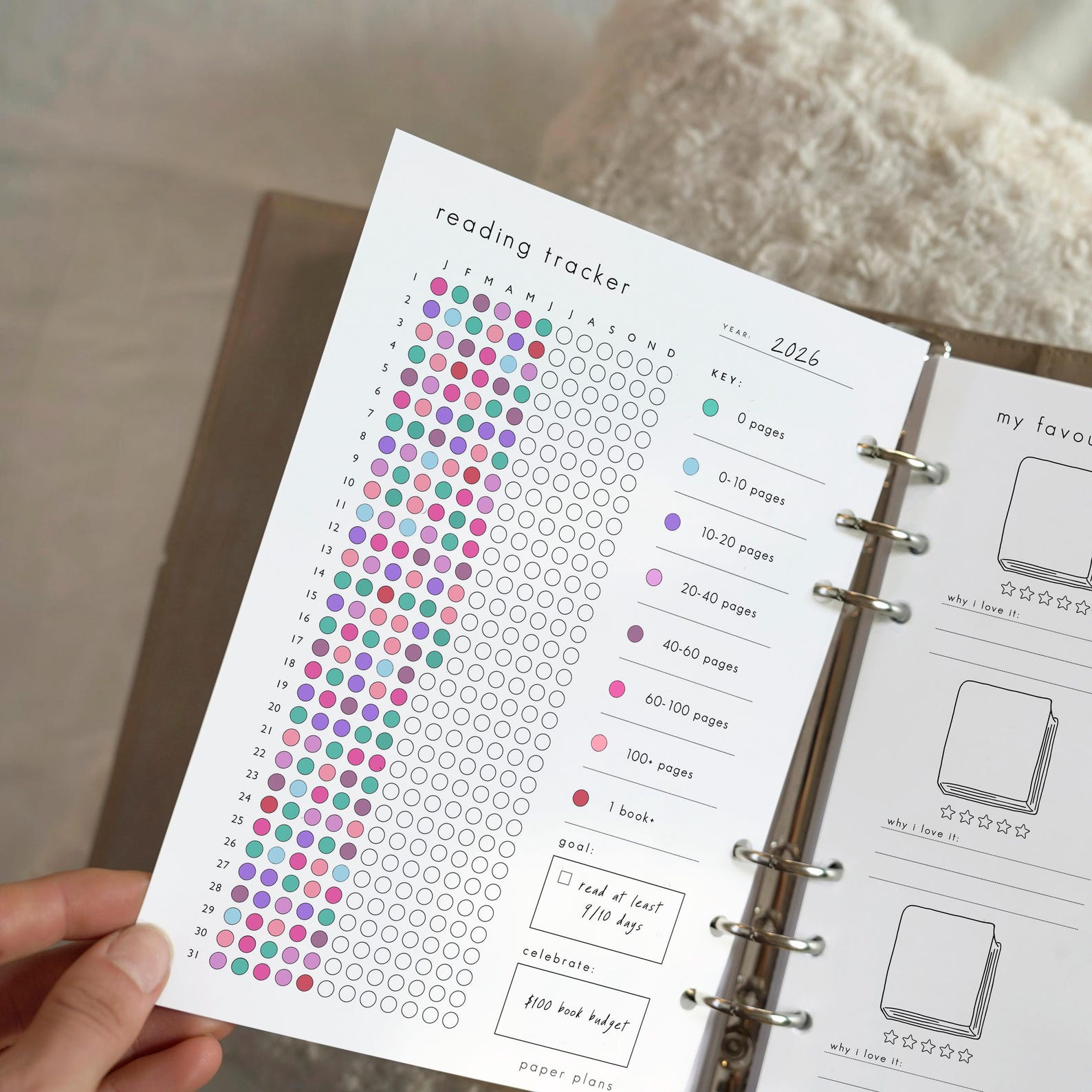 Yearly Reading Tracker: Reading Planner, Year in Pixels (printable ) - Etsy