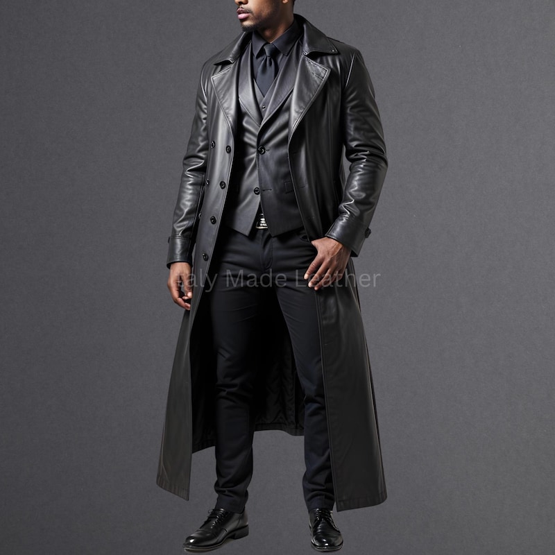 Leder trenchcoat men - Etsy.de