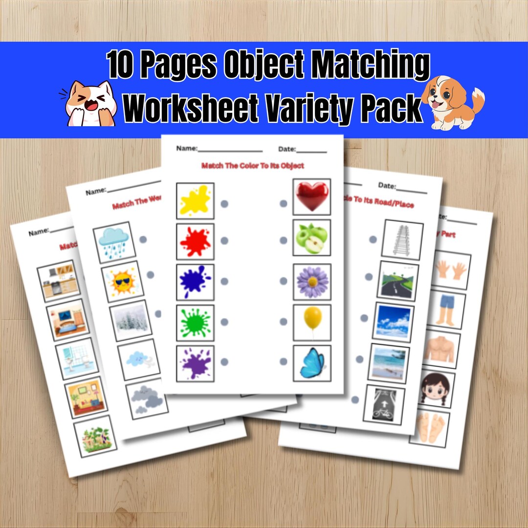 Object Matching Game | Preschool Printable Activity (PDF) - Etsy