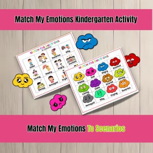 Emotions Matching Game | Preschool SEL Activity (PDF) - Etsy