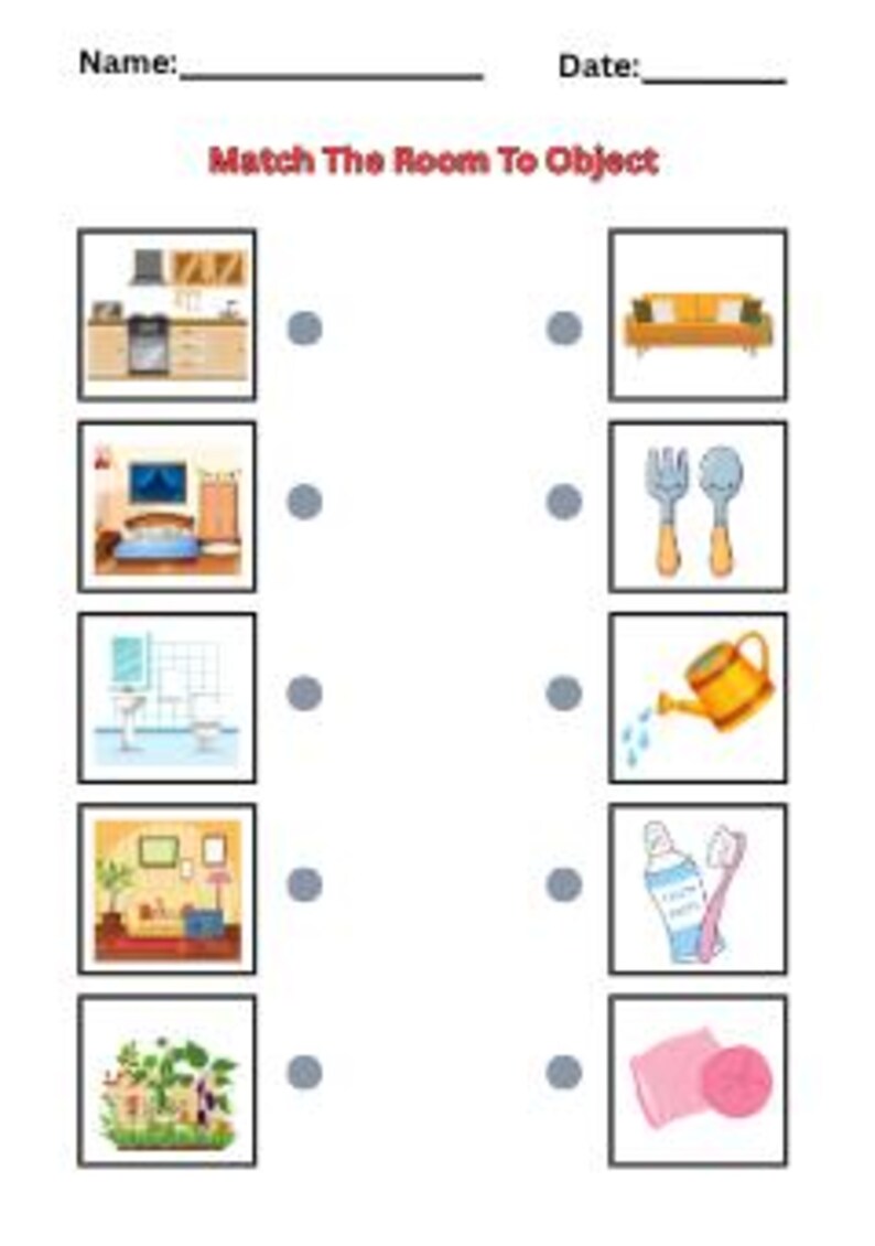 Object Matching Game | Preschool Printable Activity (PDF) - Etsy