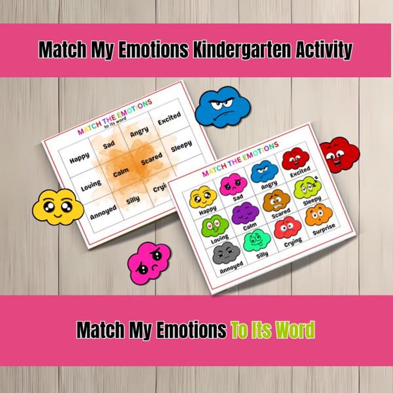 Emotions Matching Game | Preschool SEL Activity (PDF) - Etsy