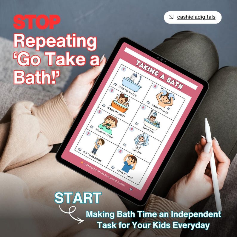 Take a Bath Chart Printable, Kids Bath Time Reward Chart, Weekly Bath ...