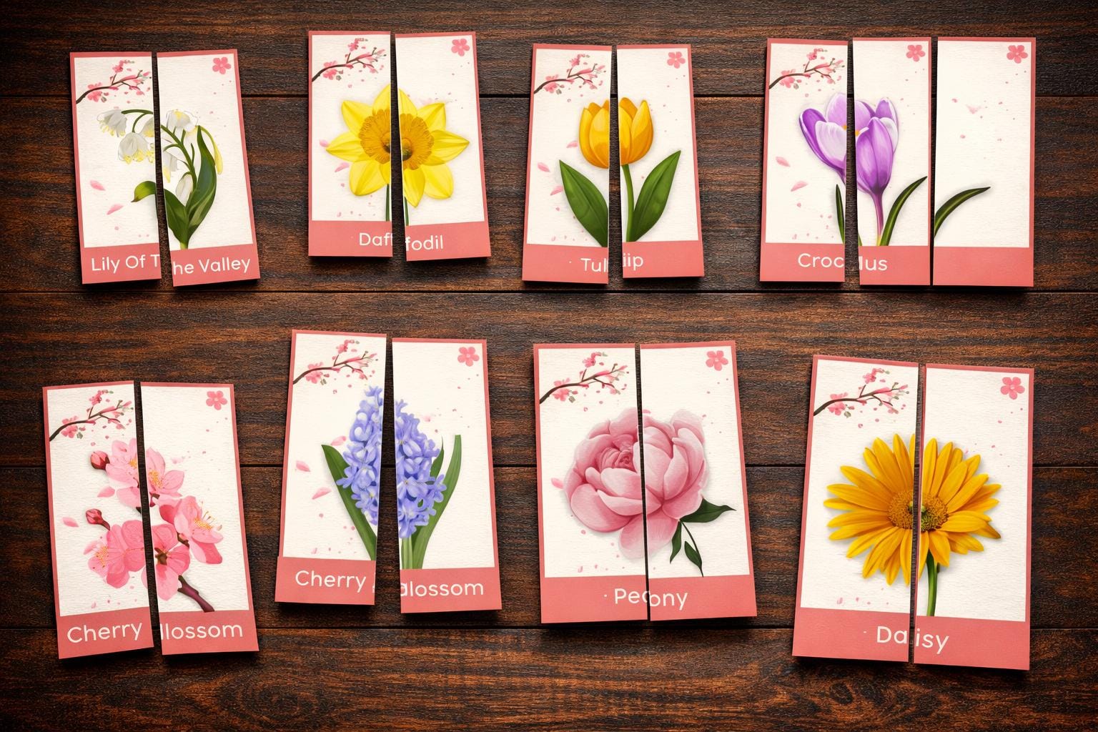 Spring Garden Matching Game Printable | Flowers Bees Butterflies Nature ...