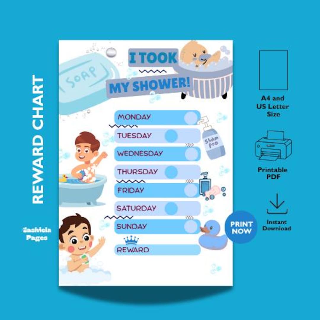Kids Shower Chart – Printable Daily Hygiene Habit Tracker (PDF) - Etsy