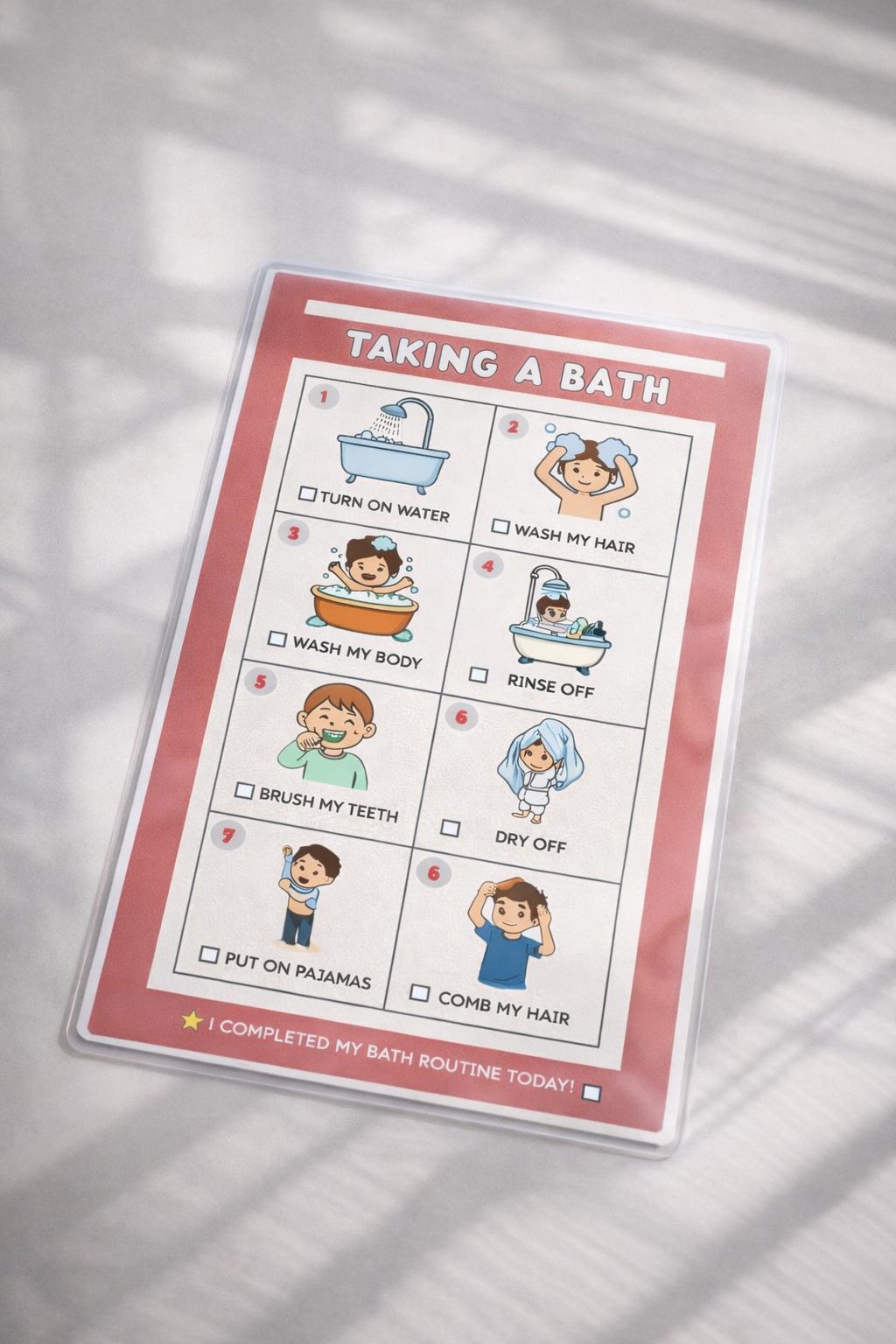 Take a Bath Chart Printable, Kids Bath Time Reward Chart, Weekly Bath ...
