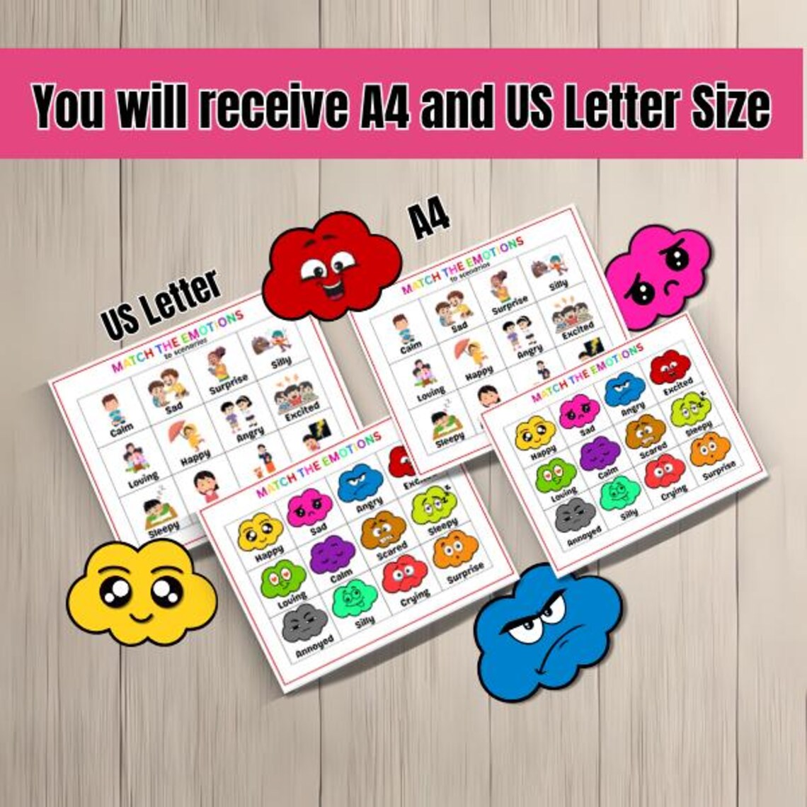 Emotions Matching Game | Preschool SEL Activity (PDF) - Etsy
