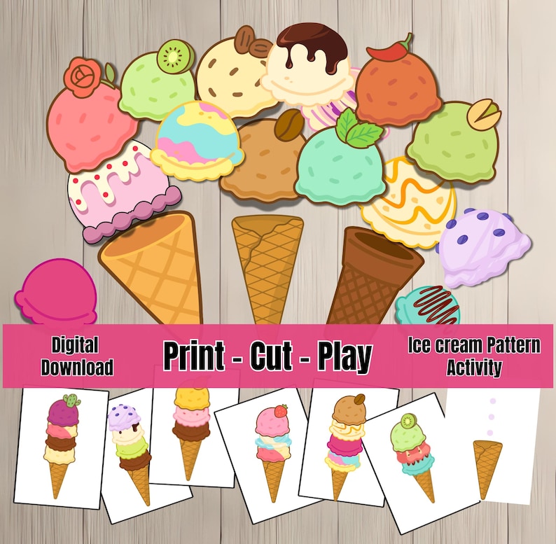 Ice Cream Builder Activity – Printable PDF | Preschool & Pre-k | Fine ...