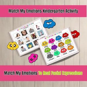 Emotions Matching Game | Preschool SEL Activity (PDF) - Etsy