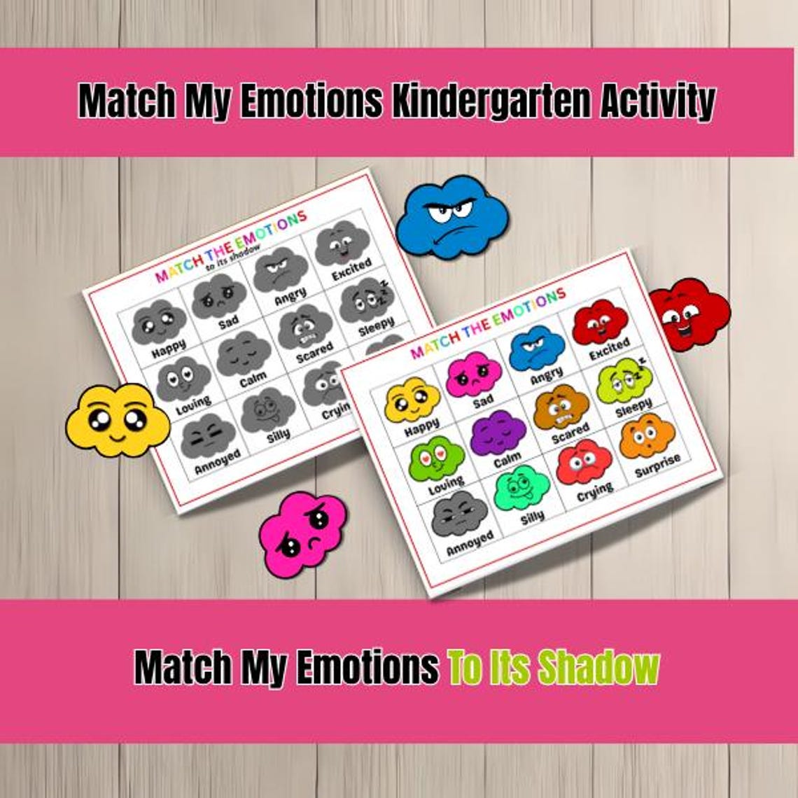 Emotions Matching Game | Preschool SEL Activity (PDF) - Etsy