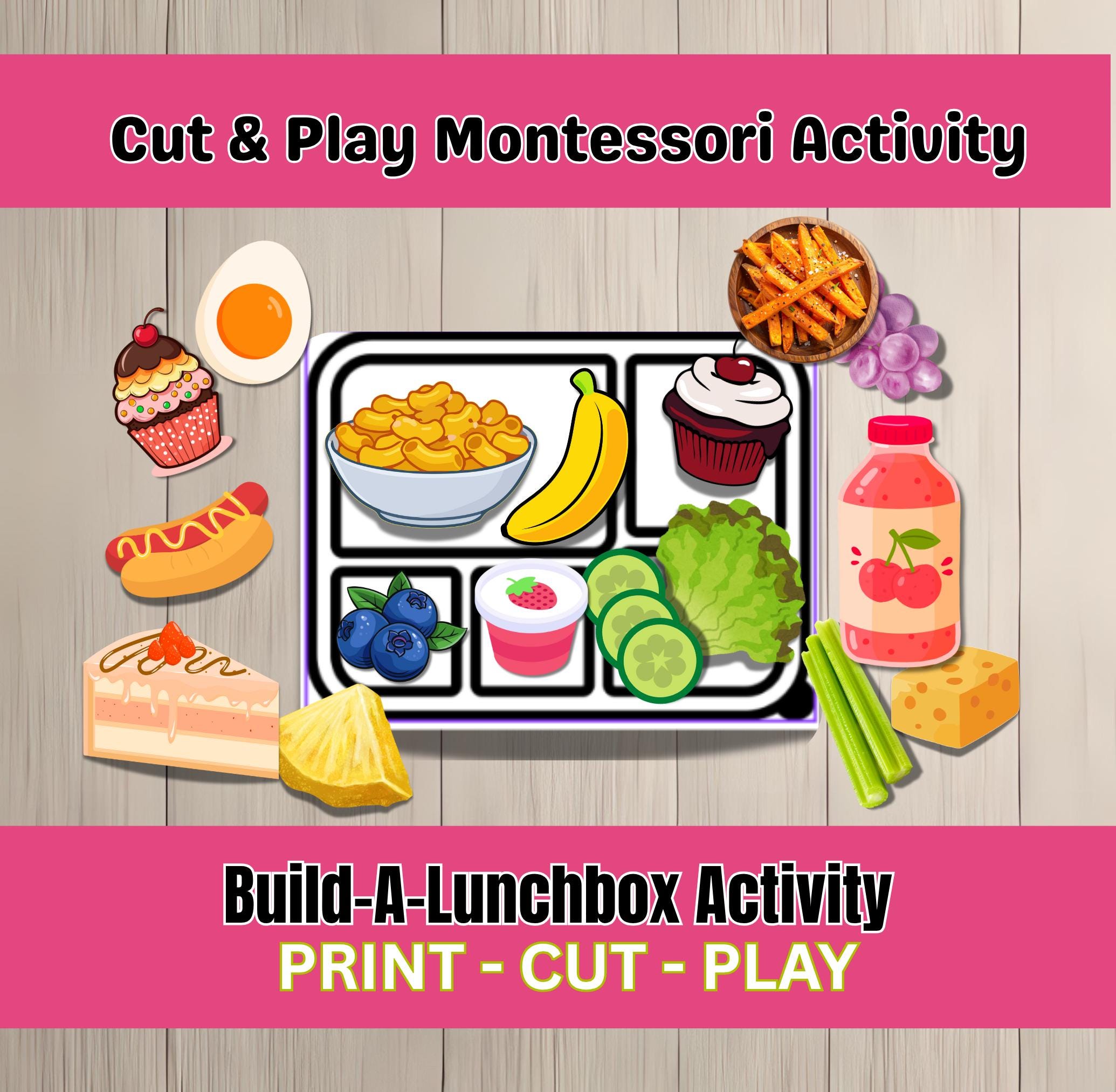 Build-a-lunchbox Printable for Kids Ages 3–6 | Cut & Paste Food ...