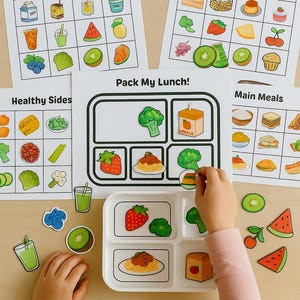Build-a-lunchbox Printable for Kids Ages 3–6 | Cut & Paste Food ...
