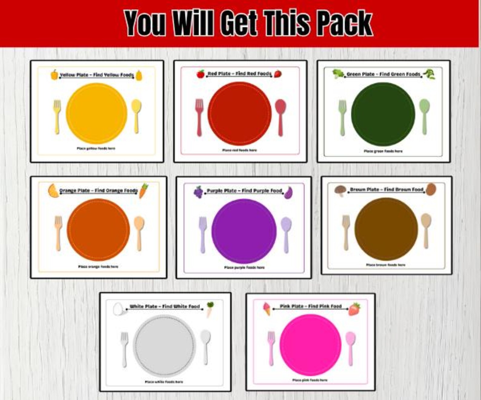 Color Sorting Food Plates Activity for Kids – Cut and Paste Printable ...