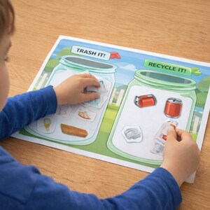Kids Recycling Sorting Activity Printable | Trash Vs Recycle Cut and ...