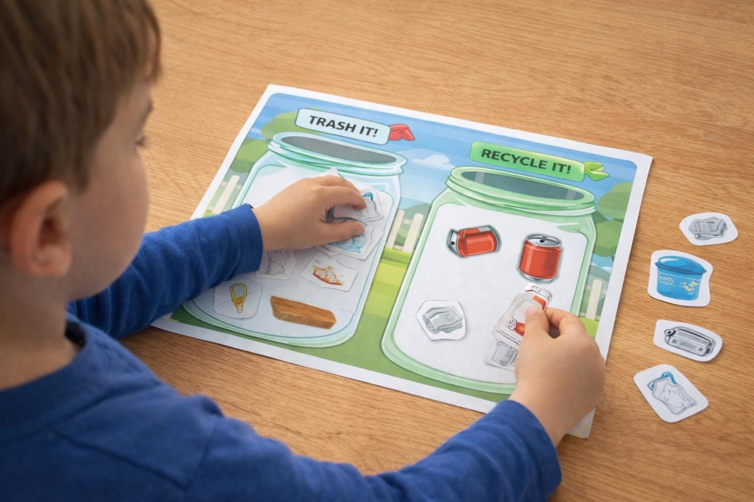 Kids Recycling Sorting Activity Printable | Trash Vs Recycle Cut and ...