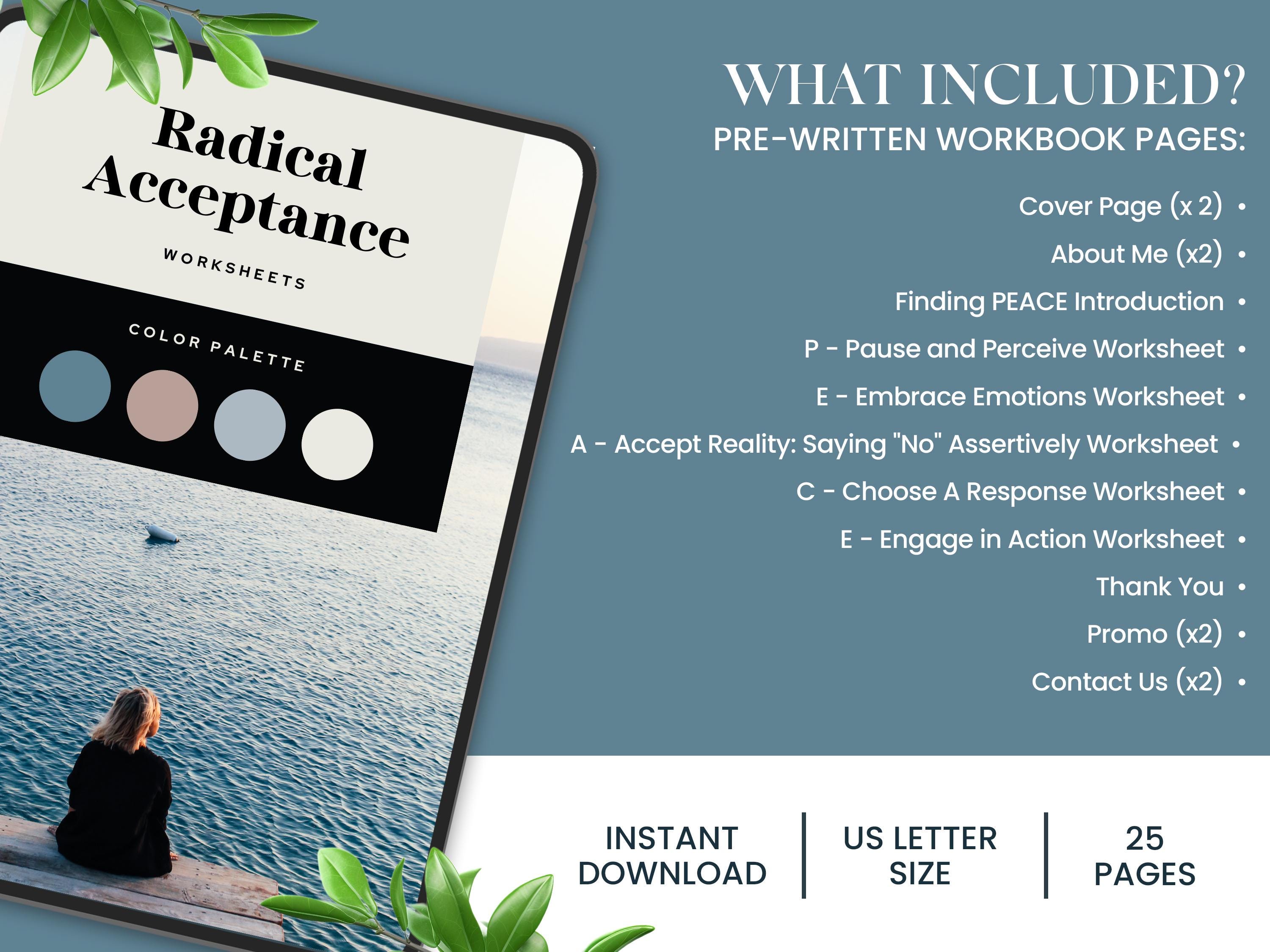 Radical Acceptance Worksheet | DBT Skills Workbook Printable ...