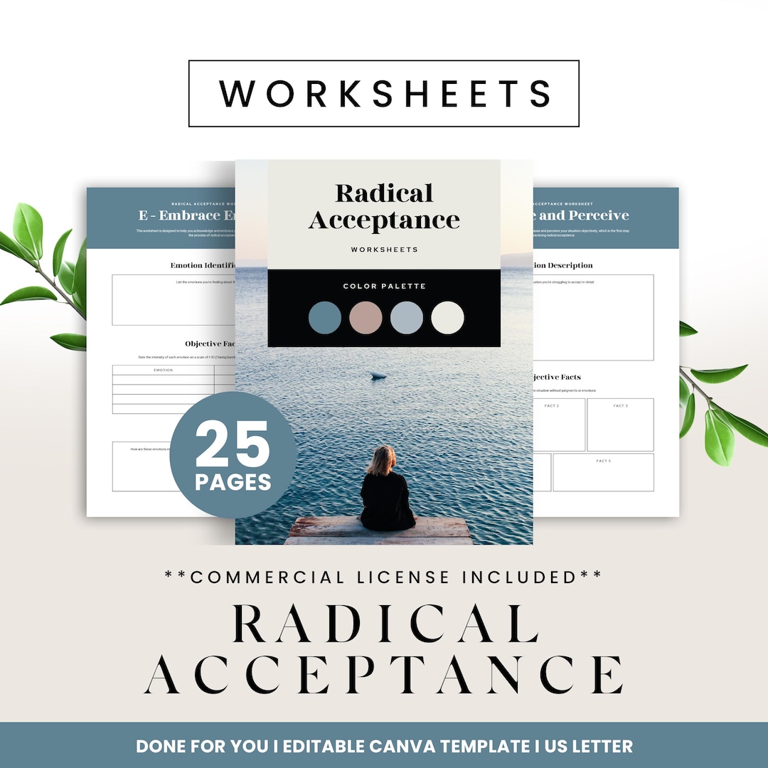 Radical Acceptance Worksheet | DBT Skills Workbook Printable ...