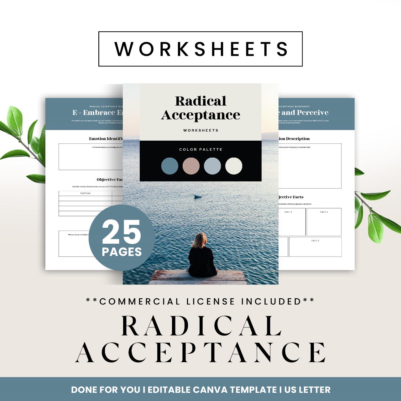 Radical Acceptance Worksheet | DBT Skills Workbook Printable ...