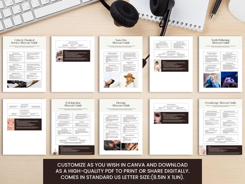Aftercare Guide Canva Template | Printable Beauty Treatment Aftercare ...