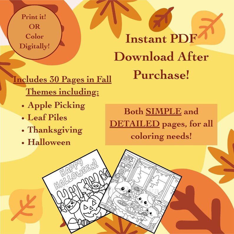 Fall Coloring Pages; Fall Coloring Sheets; Cute Coloring Pages; Autumn ...